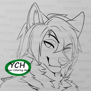 Fursona Coloring Page: Smirk PFP Icon Base (PSD File) - Etsy