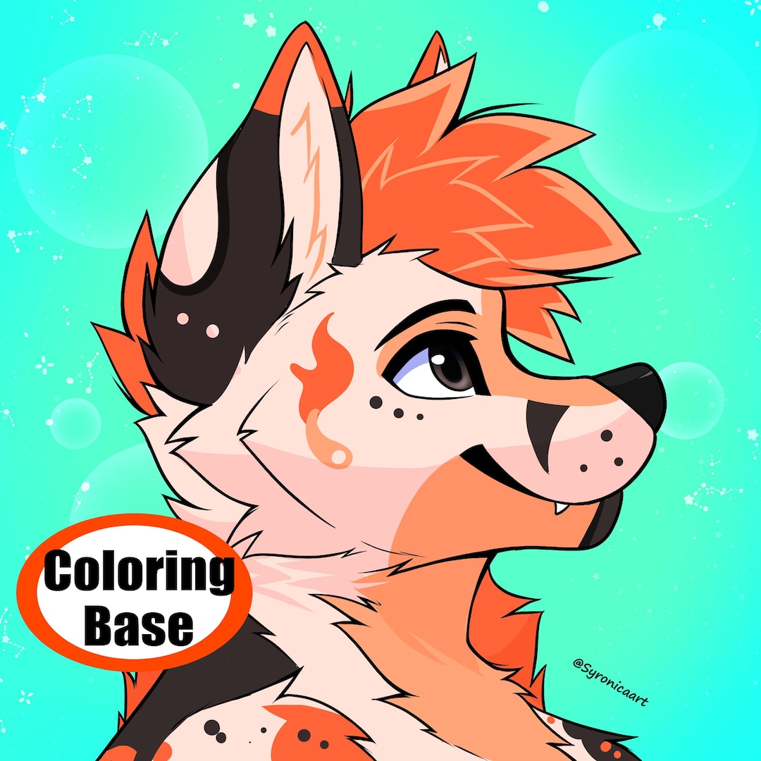 Fursona Coloring Page: DIY Furry Icon Base (.PSD File) - Etsy