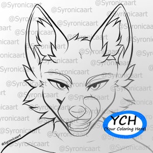 Fursona Coloring Page Grin Pfp Icon Base Furry Digital Download DIY YCH ...