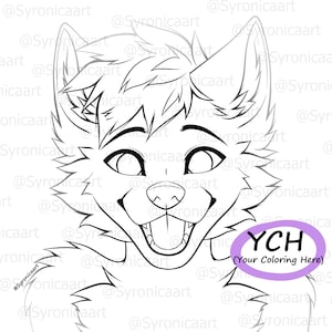 Fursona Coloring Page Pfp Icon Base Furry Digital Download DIY YCH .PSD ...