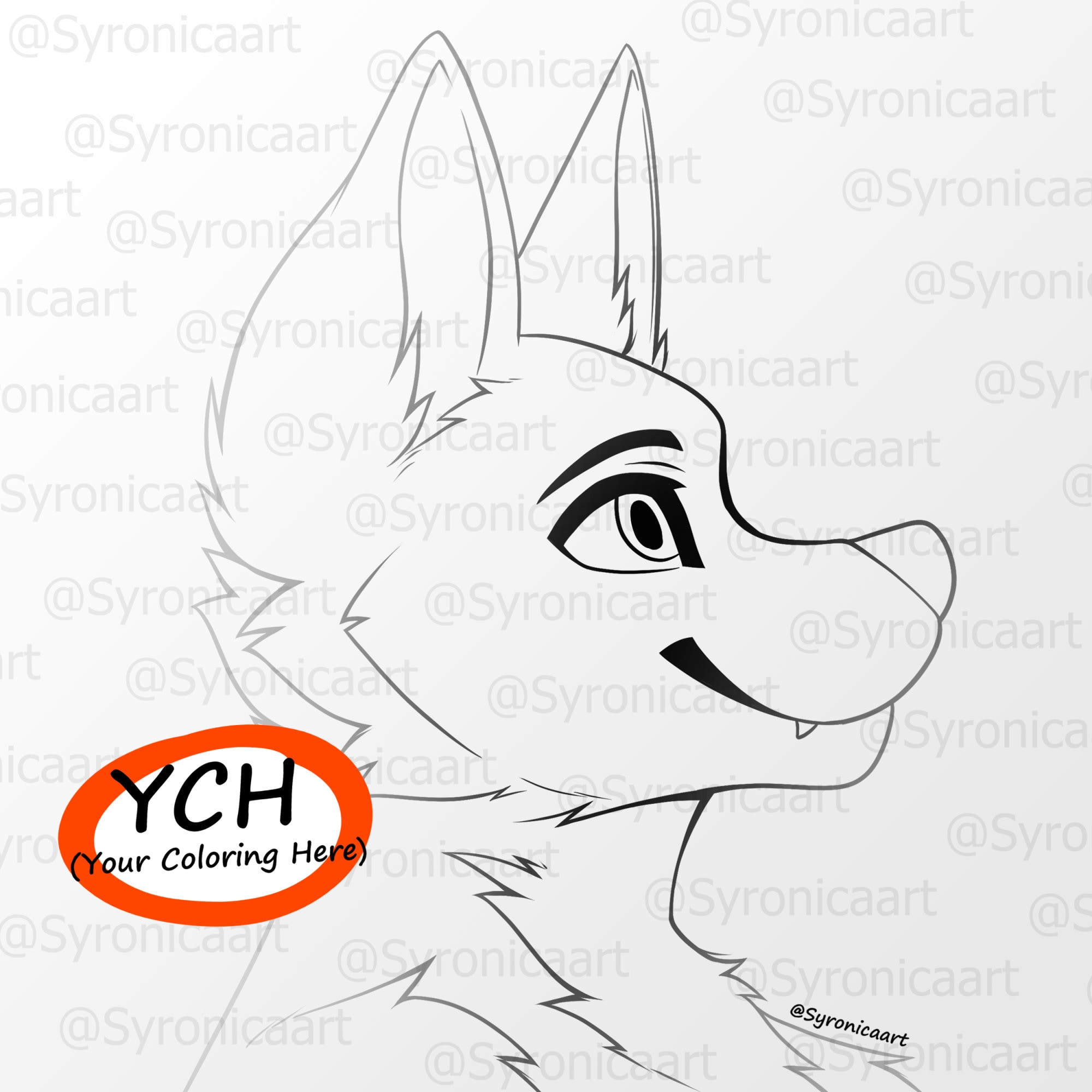 Fursona Coloring Page: DIY Furry Icon Base (.PSD File) - Etsy