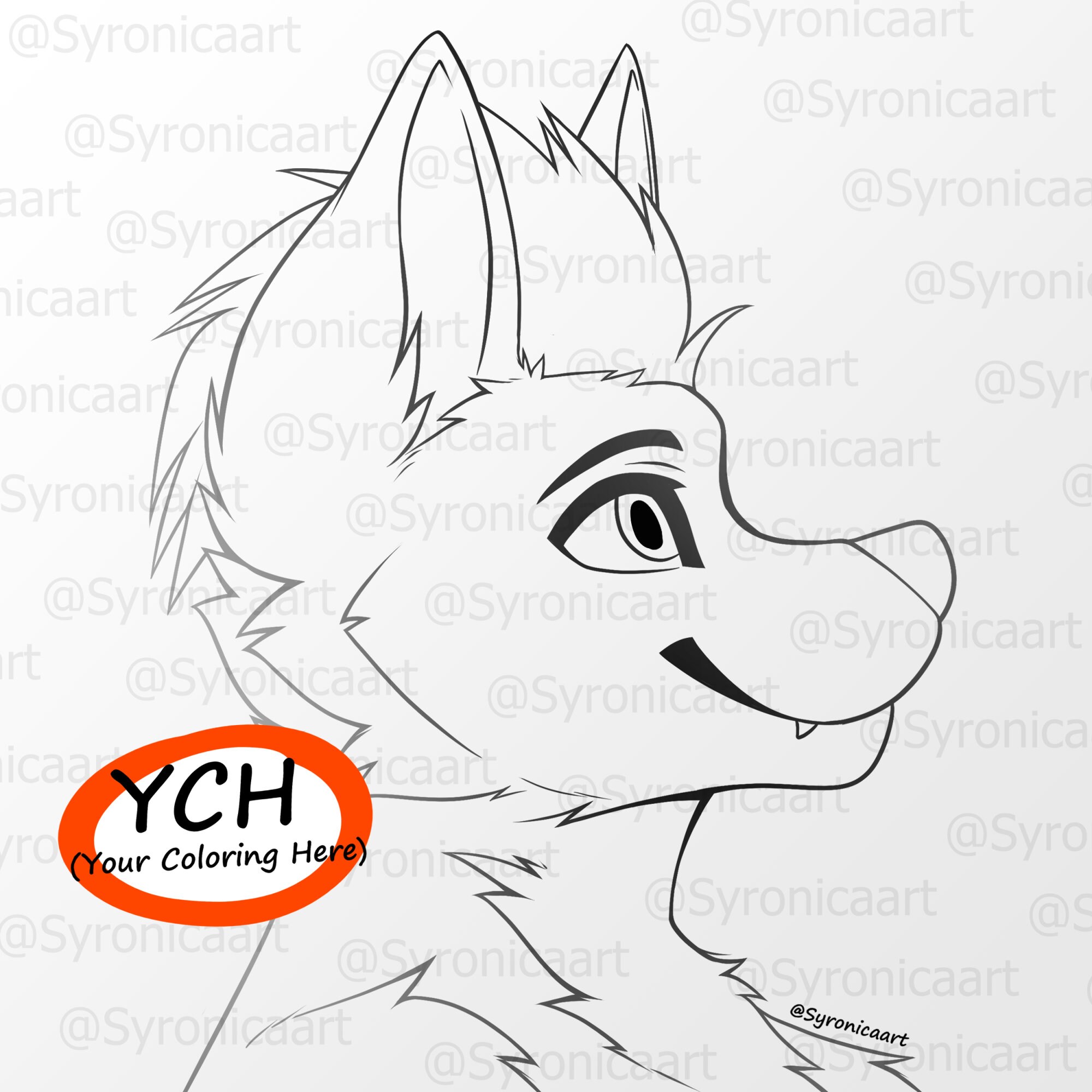 Fursona Coloring Page: DIY Furry Icon Base (.PSD File) - Etsy