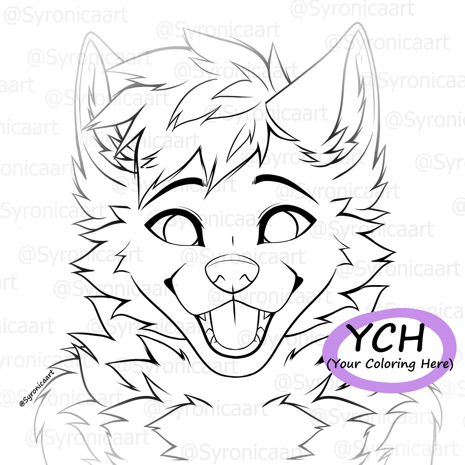 Fursona Pfp Icon Base Coloring Page Furry Digital Download DIY - Etsy UK
