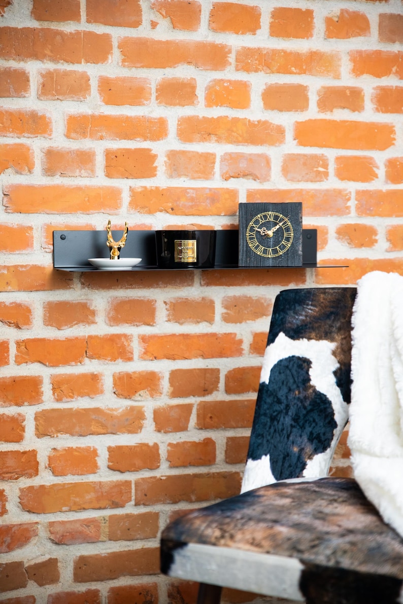 Modern Metal Floating Shelf, Long Kitchen Wall Shelf up to 200cm, Steel ...