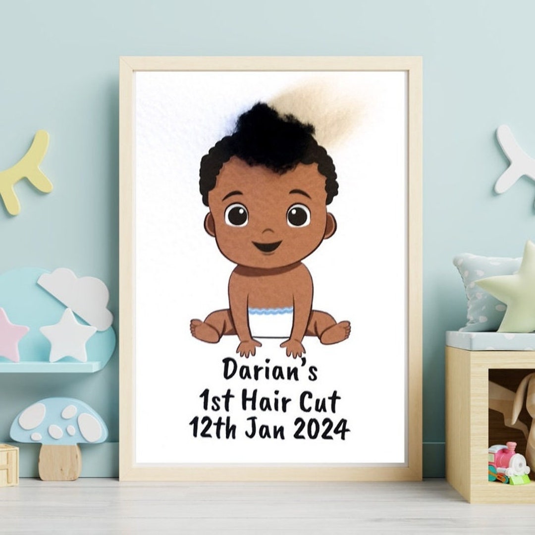 Personalised Baby's First Haircut Keepsake Picture. A5 Sized Printed ...
