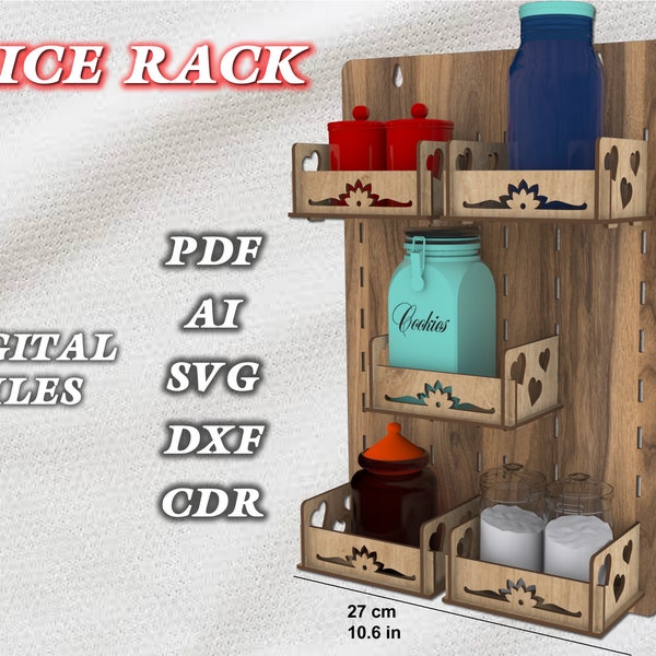 Laser Cut Spice Rack - Etsy