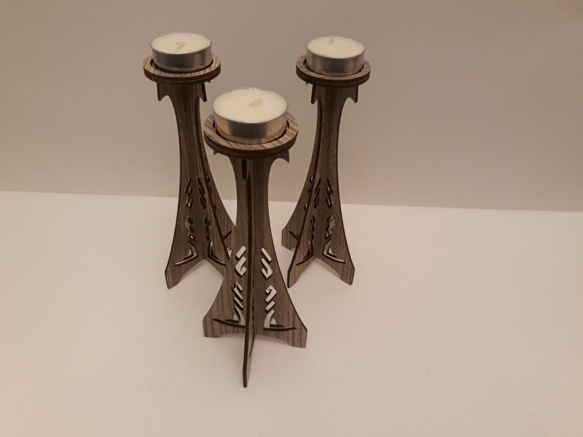 Candle Holder Panel Pattern New Year, Wooden Laser Cut CNC File Vector ...