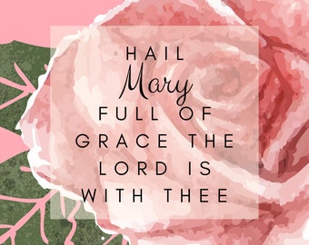 Hail Mary Catholic Prayer Instant DIGITAL Download Printable - Etsy