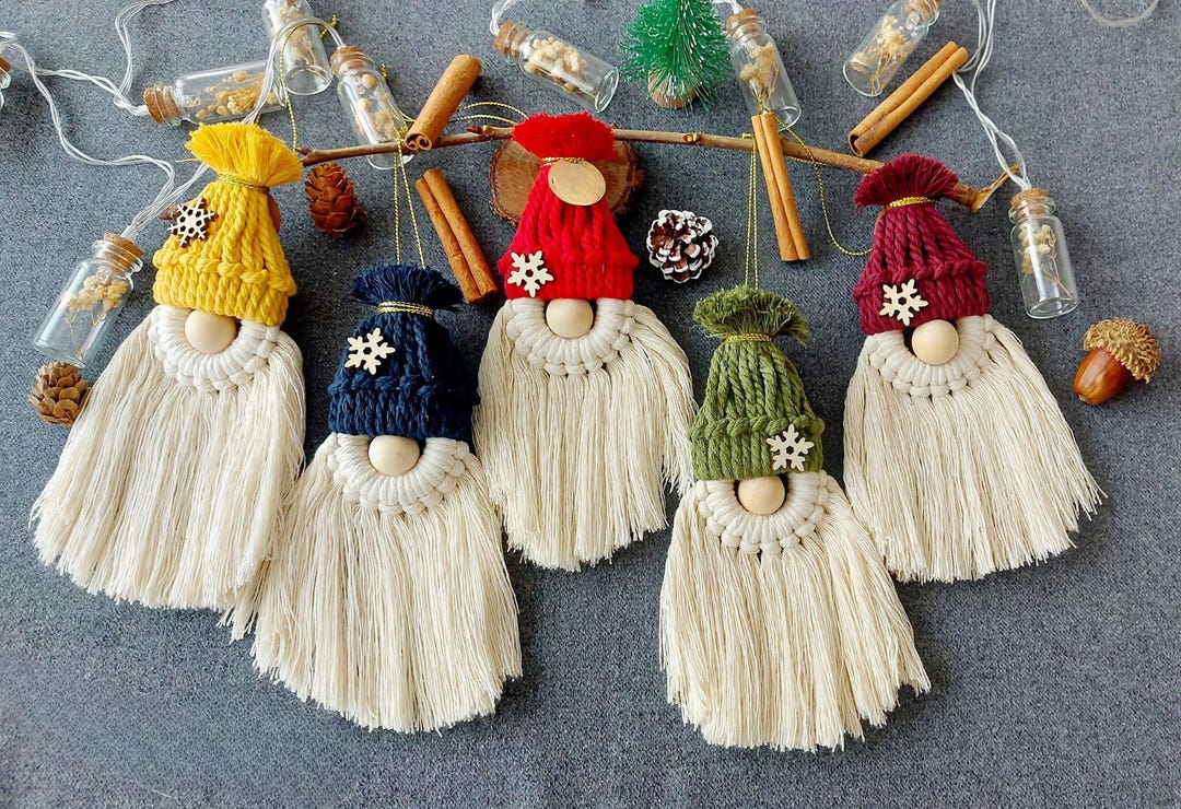 Macrame Gnome,nikolaus, Gnome With Beard, Grinch Ornament,decoration ...