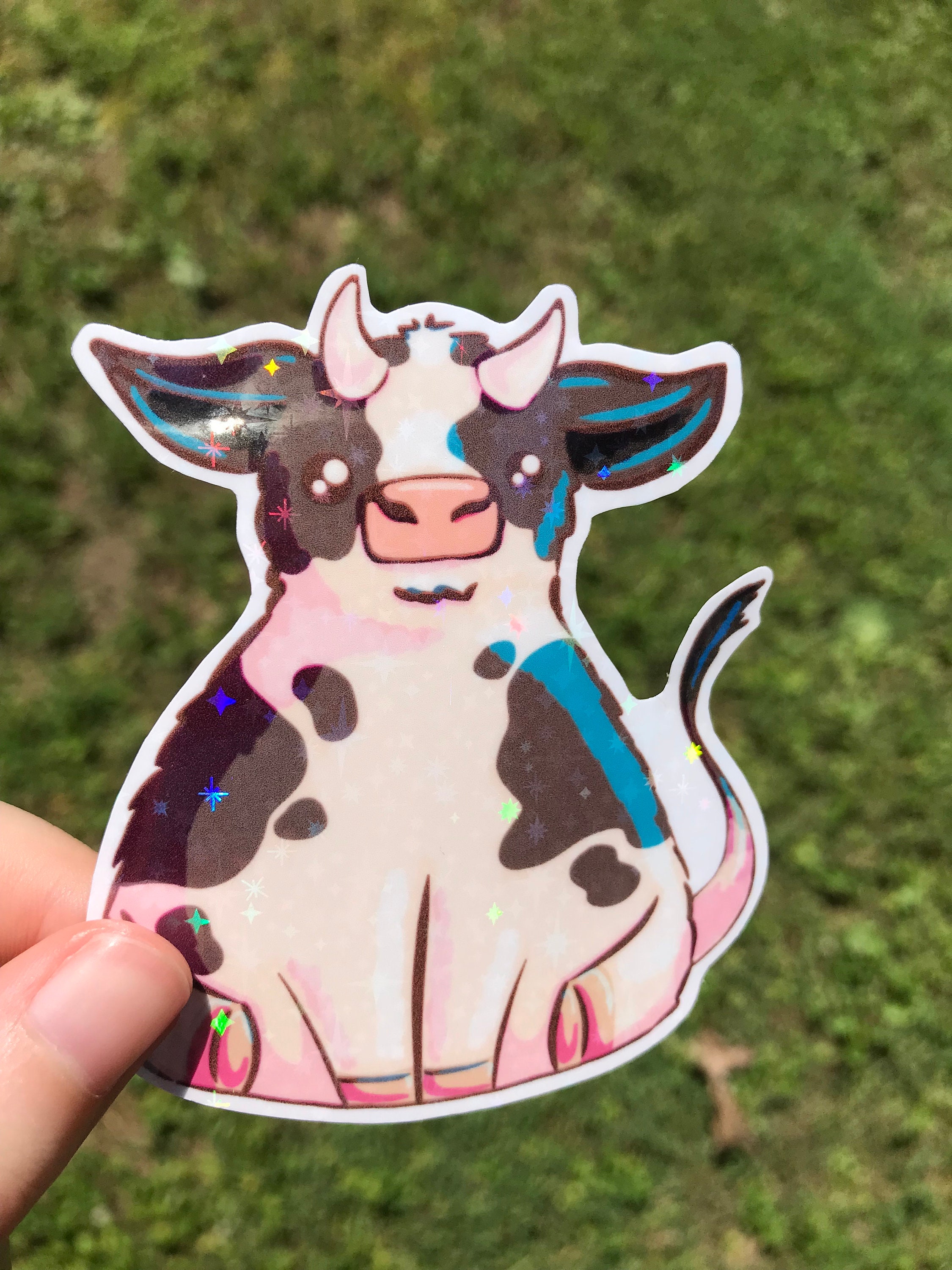 Strawberry Chocolate 2% Milk Flavored Cow Stickers | Etsy