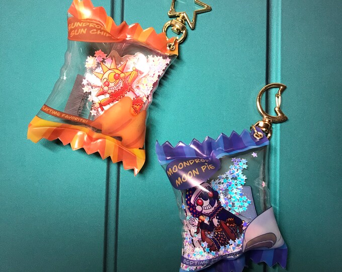 FNAF Sundrop and Moondrop Candy Keychain Charms - Etsy
