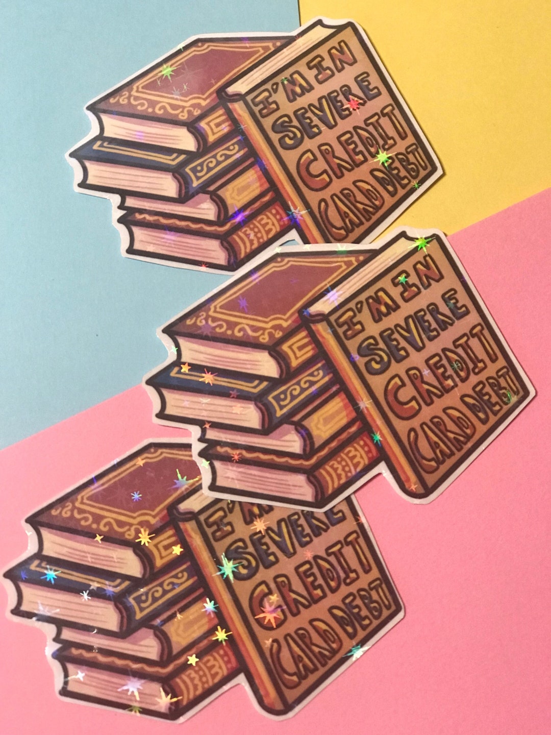 Severe Credit Card Debt Book Meme Sticker - Etsy