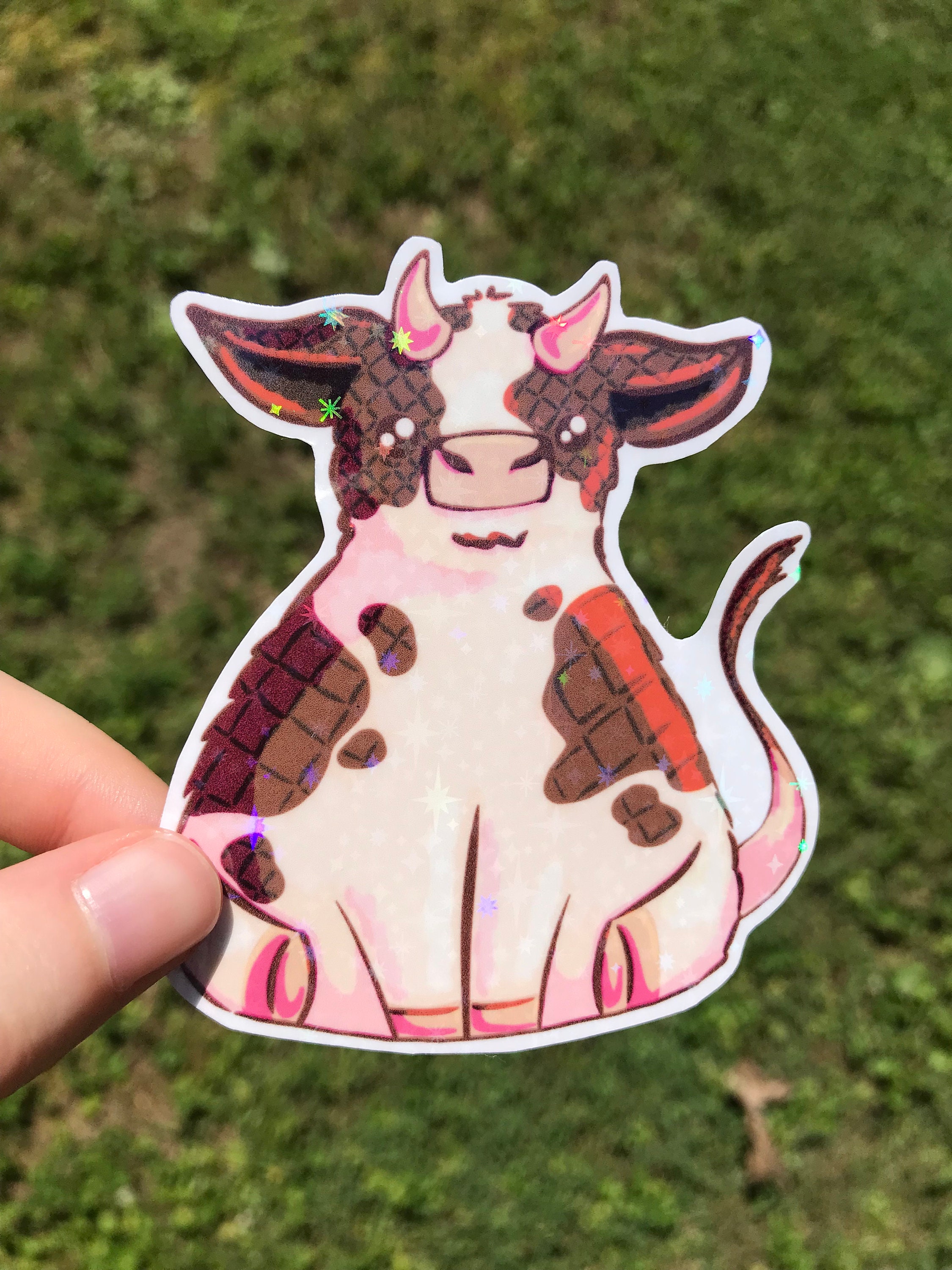 Strawberry Chocolate 2% Milk Flavored Cow Stickers | Etsy