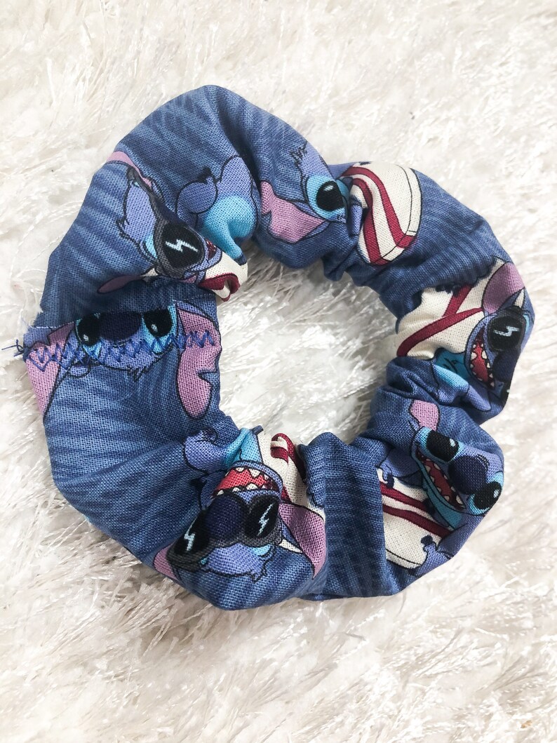 Stitch Scrunchie Hair Tie Cute Hair Accessories Messy | Etsy