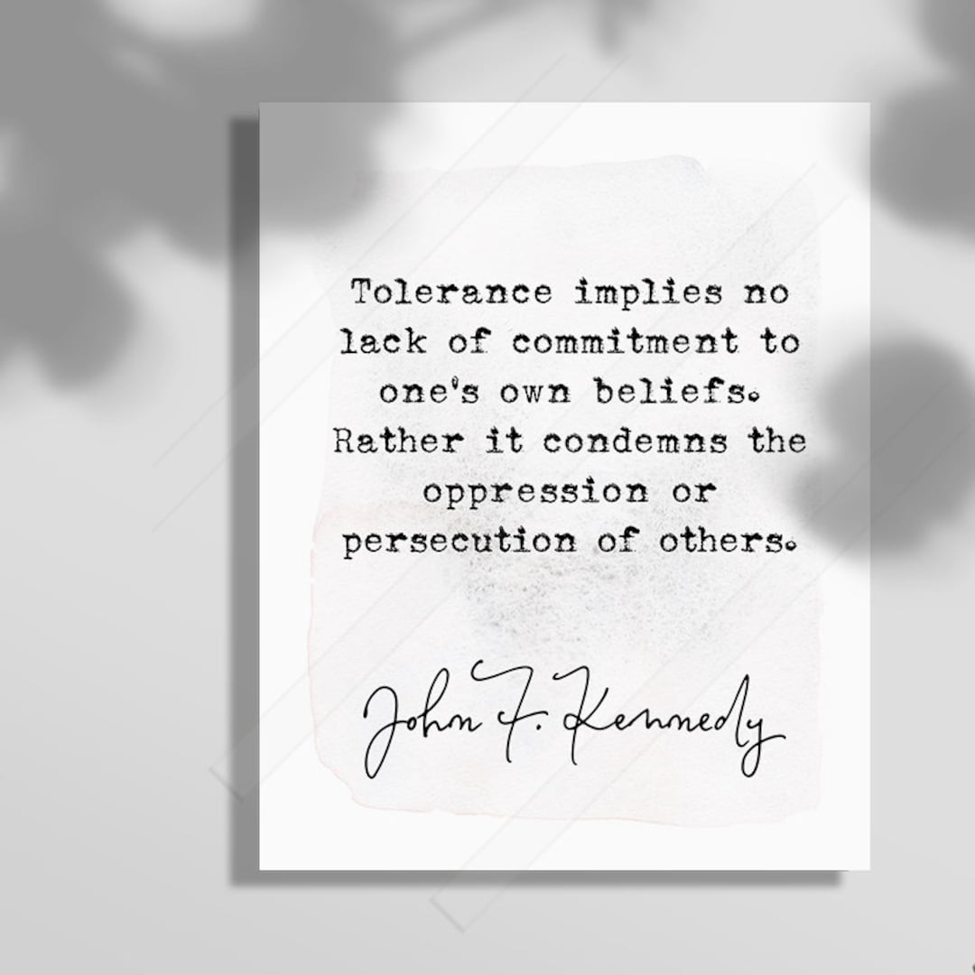 JFK Tolerance Quote Art Print: Inspirational Office Decor - Etsy