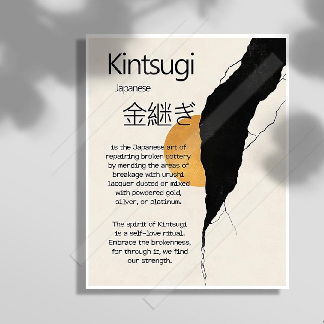 Kintsugi Definition Print - Inspirational Quote - Embrace Strength in ...