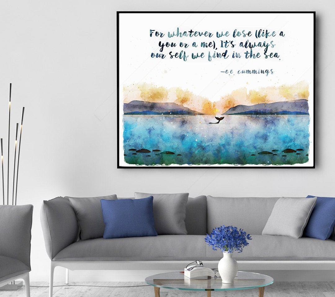 E.E. Cummings Poem Art Print: Watercolor Literary Quote - Etsy