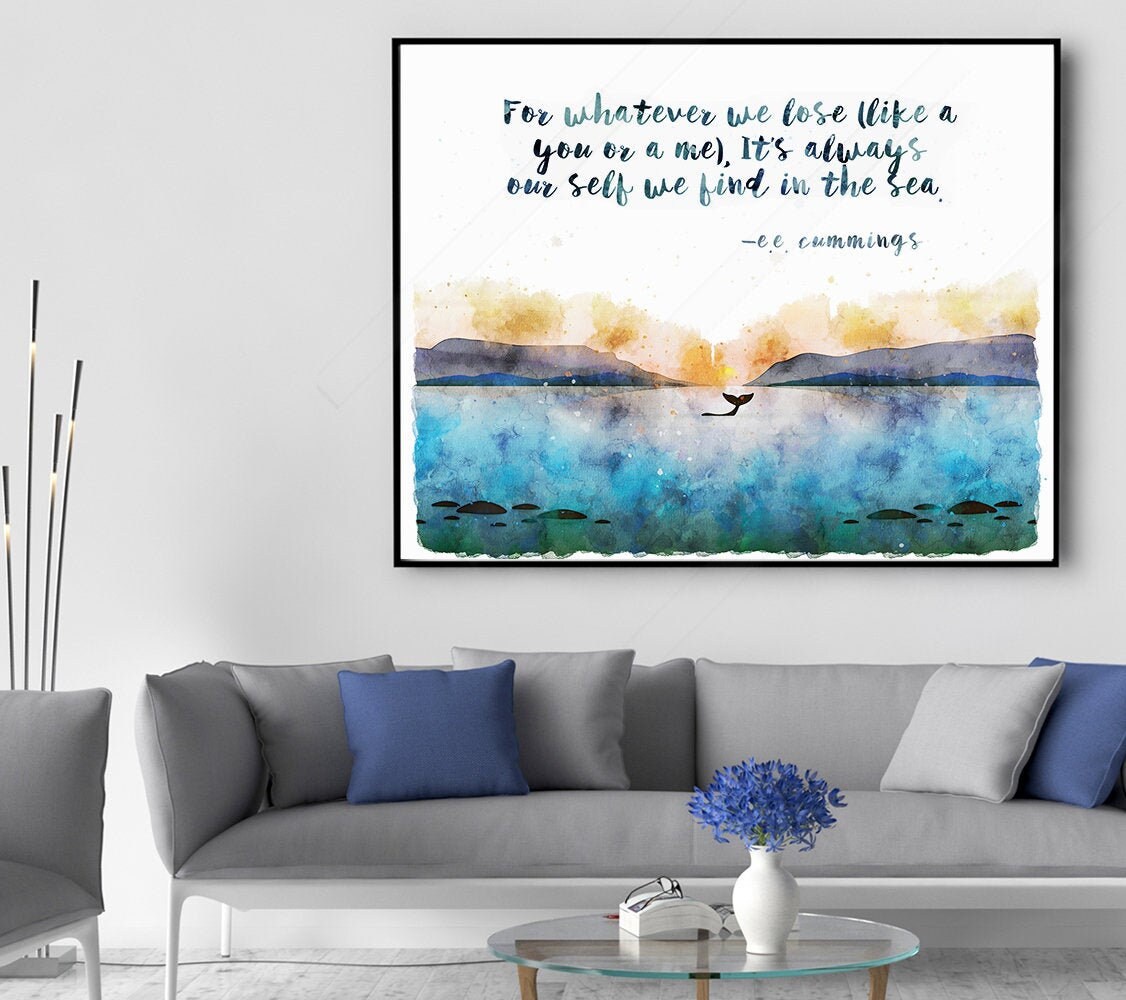 E.E.Cummings Poem Art Print For whatever we lose like a you | Etsy