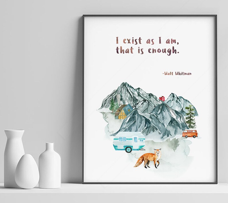 I Exist as I Am That is Enough Walt Whitman Quote Art Print - Etsy