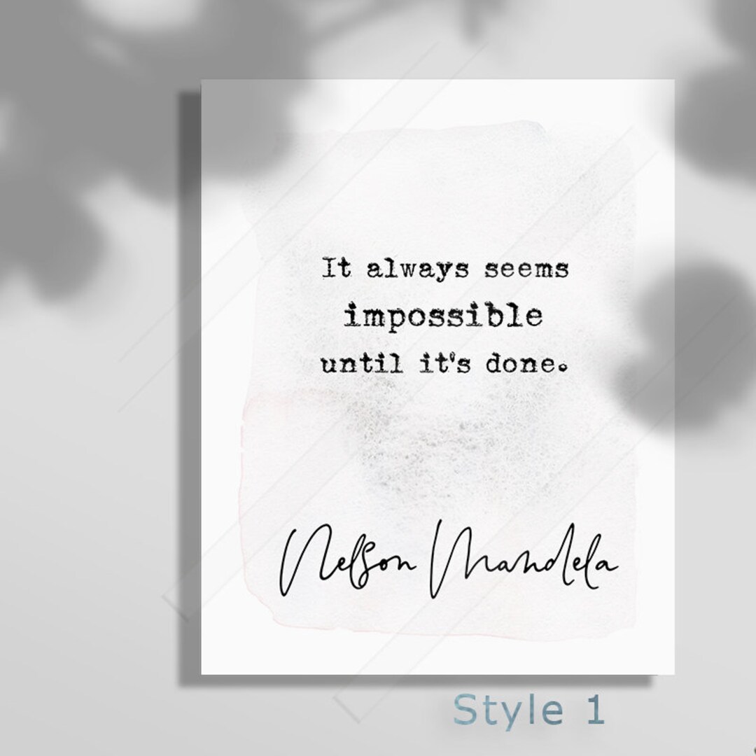 Nelson Mandela Quote Print: Inspirational Office Decor, Leadership Wall ...
