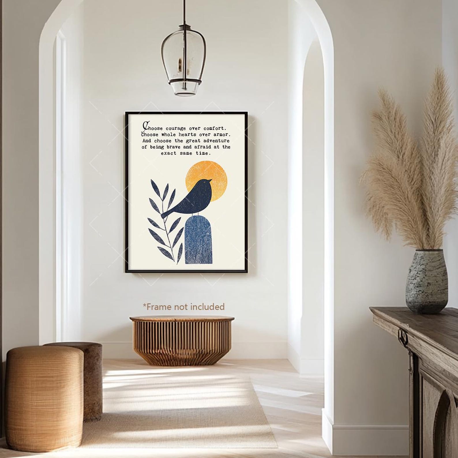 Inspirational Quote Art Print: Choose Courage Over Comfort - Nature ...