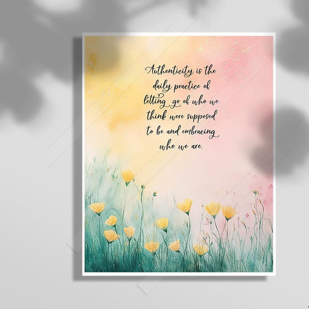 Authenticity Quote Poster: Motivational Mental Health Art - Etsy