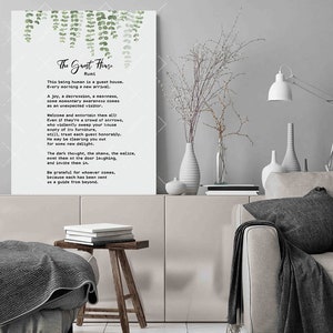 The Guest House Rumi Quote Art Print - This Being Human is a Guest ...
