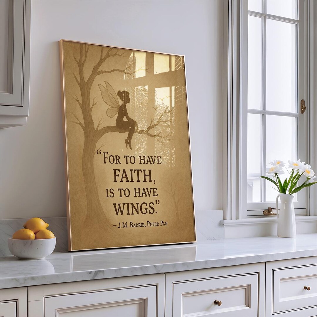 Peter Pan Faith Quote Print Fairy Wall Art Inspirational Nursery Decor ...