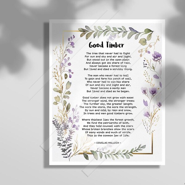 Good Timber Poem - Etsy