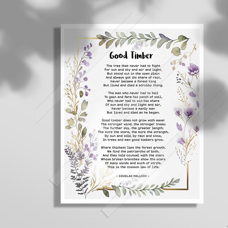 Good Timber Poem - Etsy