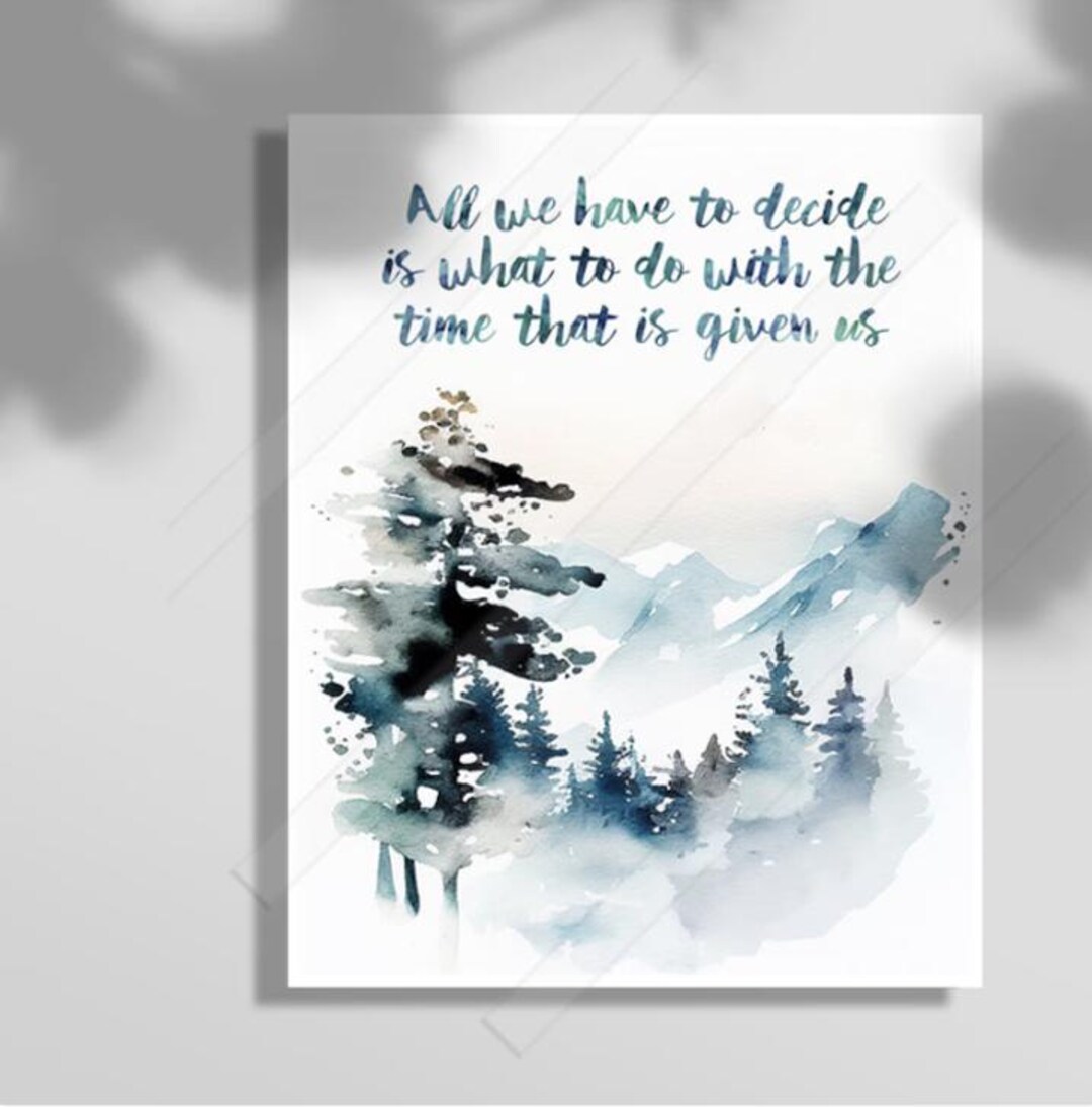 Watercolor Forest Print: Inspirational Quote Art, Mountain Landscape - Etsy