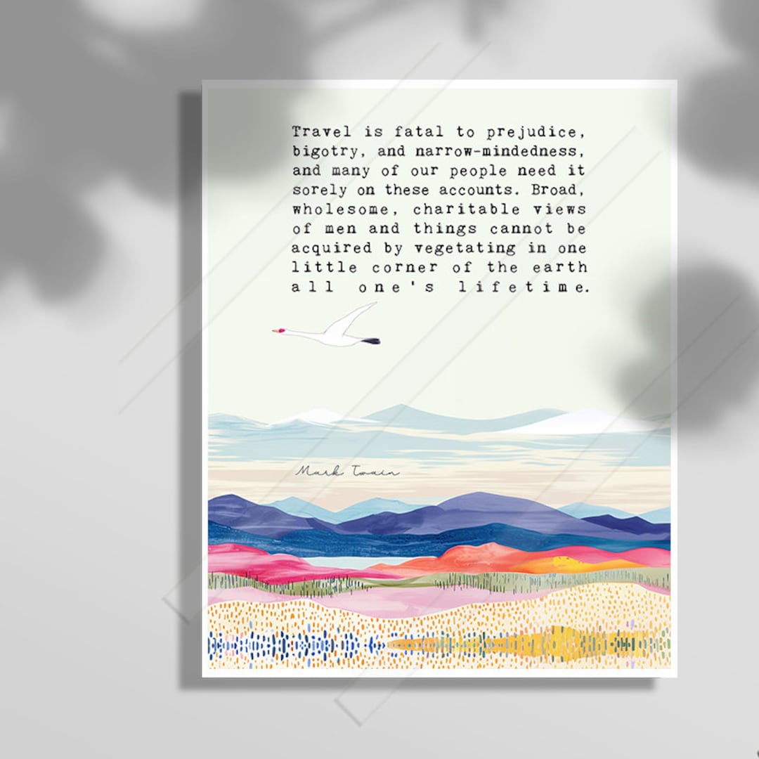 Mark Twain Quote Poster: Travel Inspiration, Office Dorm Decor - Etsy