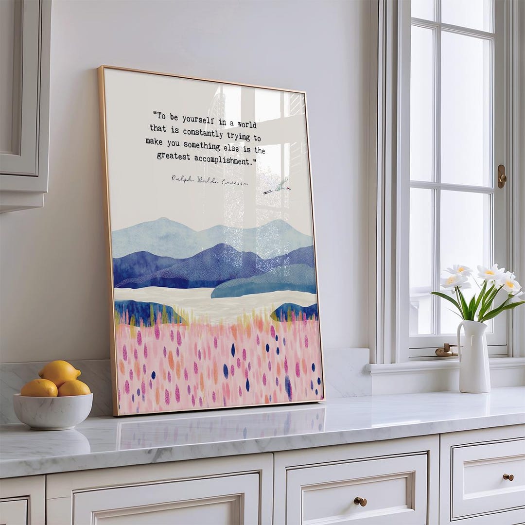 Emerson Quote Mountain Landscape Print, Inspirational Home Decor - Etsy