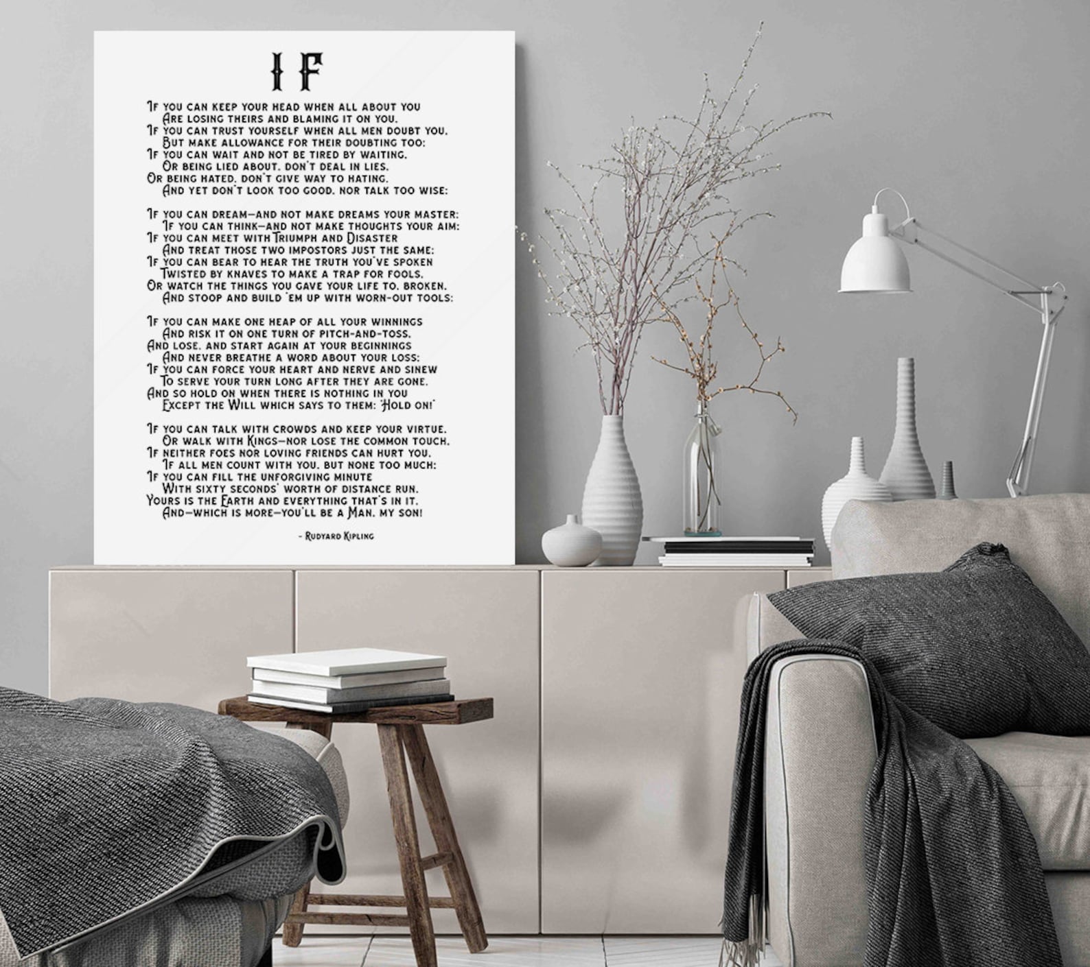 Rudyard Kipling IF Poem Print IF Quote Poster If You Can Keep Your Head ...