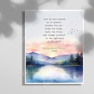 Thoreau Quote Art Print: Nature Wall Art, Inspirational Saying - Etsy