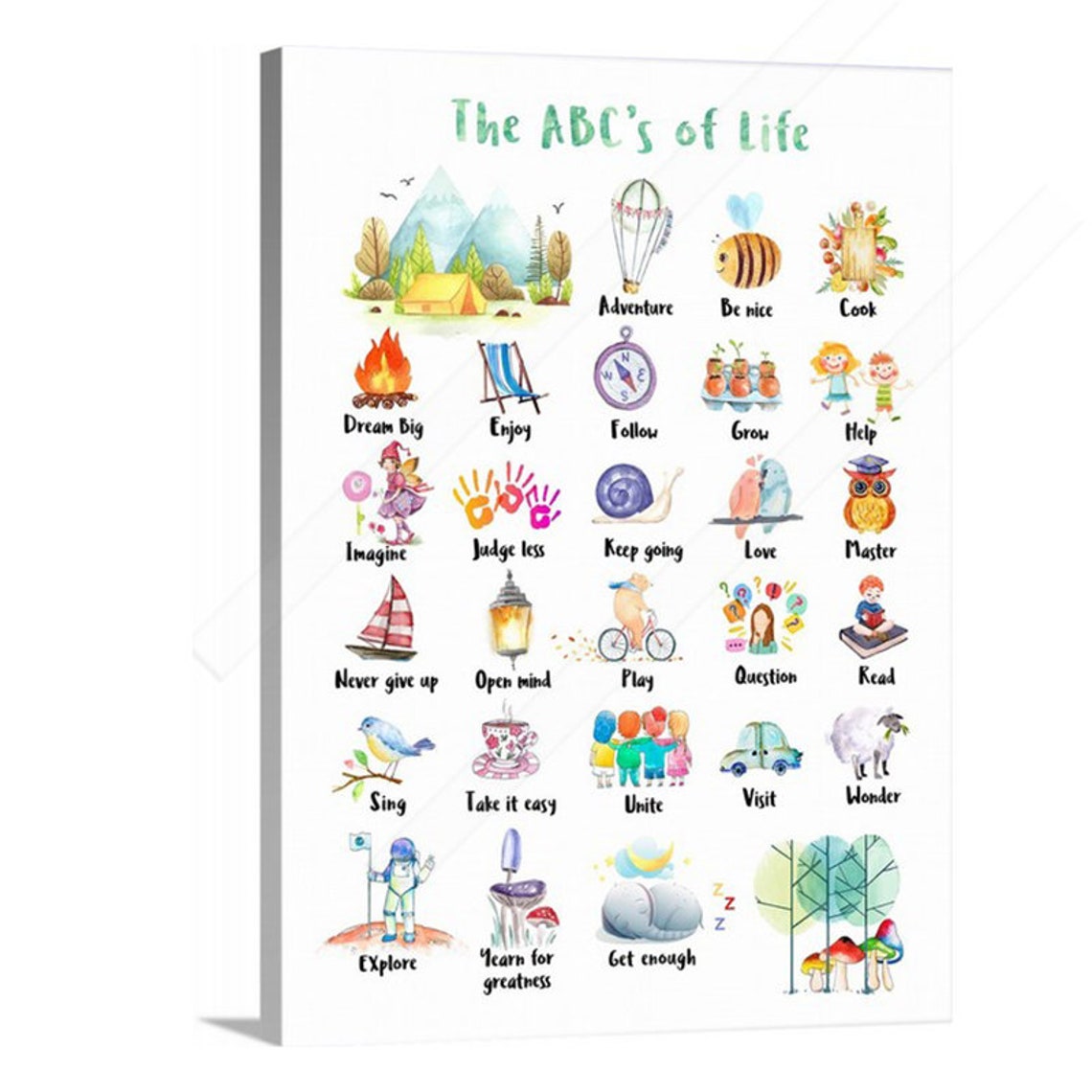 Abcs of Life Poster ABC Alphabet Wall Art Nursery Wall | Etsy