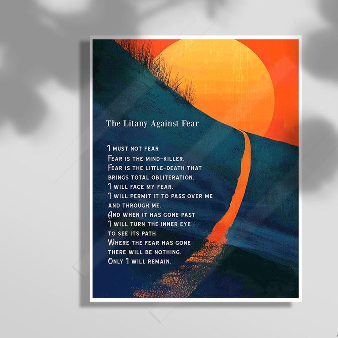 I Must Not Fear. Fear is the Mind-killer - Inspirational Wall Art ...