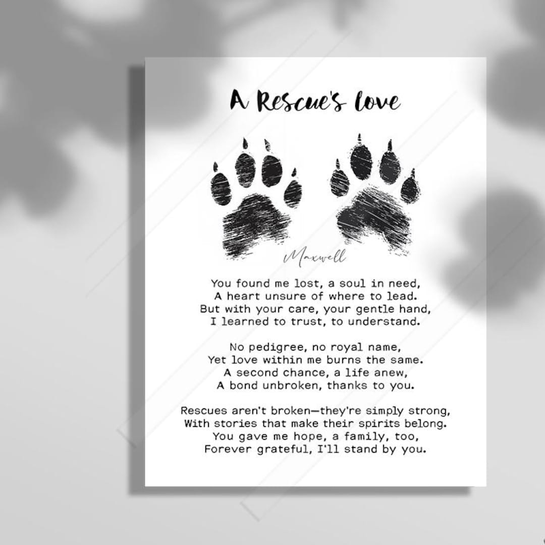 Rescue Dog Poem Poster Customizable With Your Dog's Name or Original ...