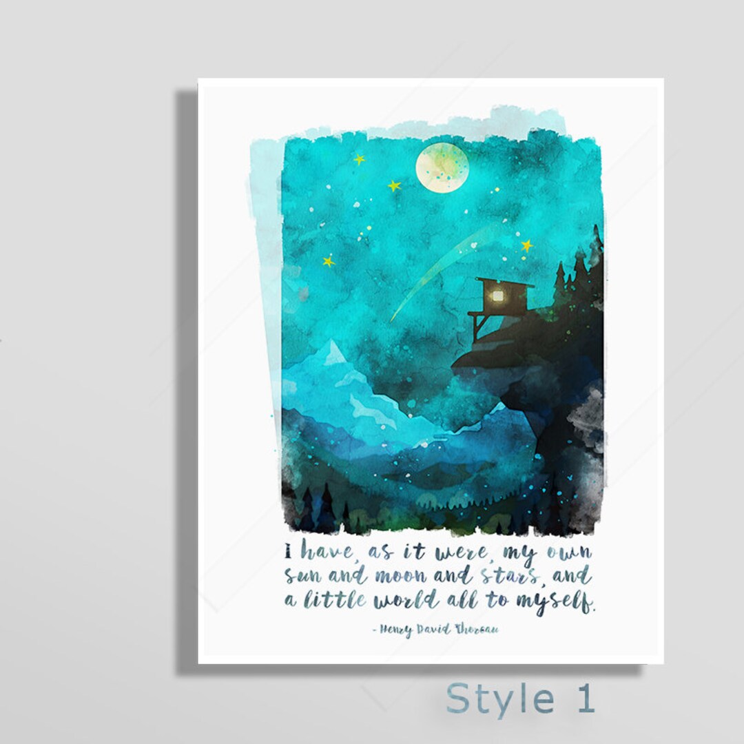 Henry David Thoreau Quote Art Print Inspirational Quote Nature Wall ...