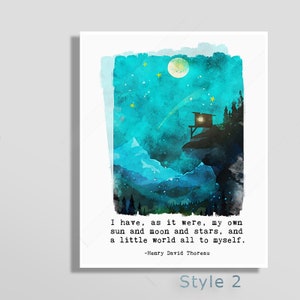Henry David Thoreau Quote Art Print Inspirational Quote Nature Wall ...