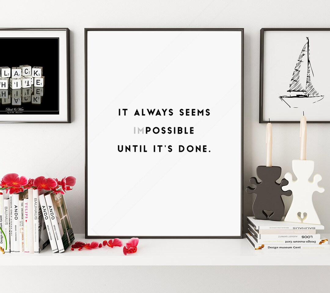 Inspiration Quote Printable - Motivational Wall Art - It Always Seems ...
