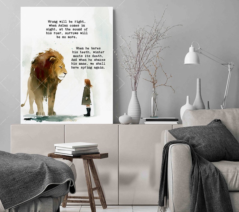 Aslan Quote Art Print – Literary Wall Decor - Etsy