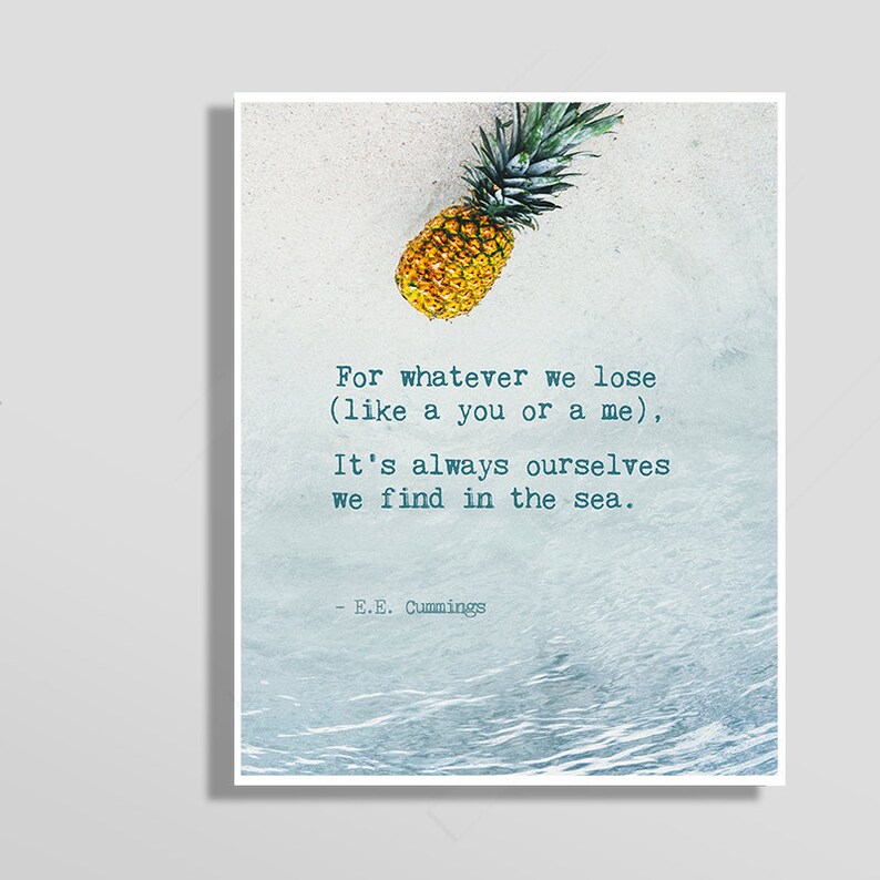 E.E.Cummings Poem Art Print For whatever we lose like a you | Etsy
