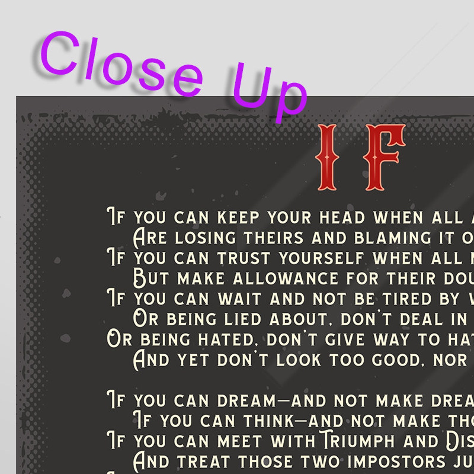 Rudyard Kipling IF Poem Print IF Quote Poster If you can | Etsy