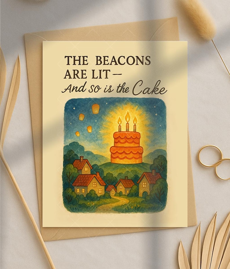 Fantasy Birthday Card: Shire Cottagecore Watercolor Greeting - Etsy