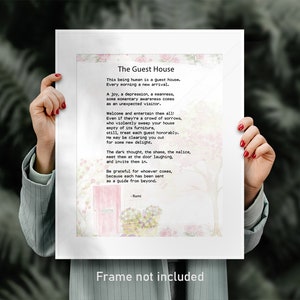 The Guest House Rumi Quote Art Print - This Being Human is a Guest ...