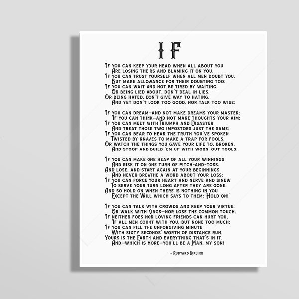 Kipling If Poster - Etsy