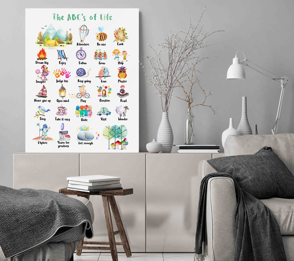 Abcs of Life Poster ABC Alphabet Wall Art Nursery Wall - Etsy
