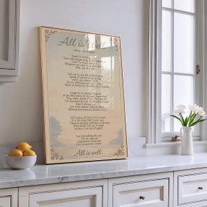 All is Well Poem Print: Henry Scott Holland Memorial Art - Etsy