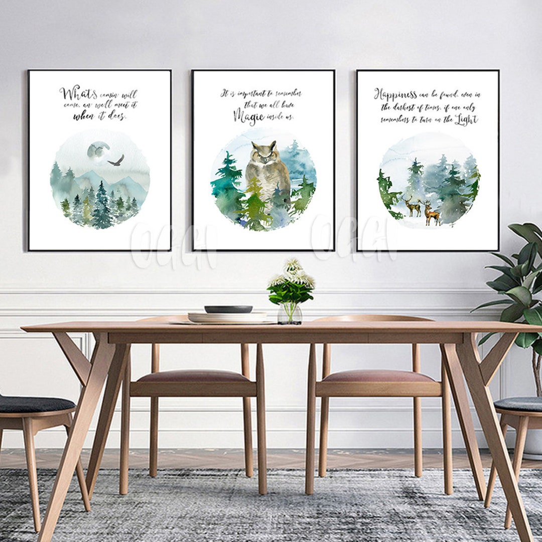 Set of 3 Inspiration Wall Arts - Watercolor Art Print - Inspiration ...